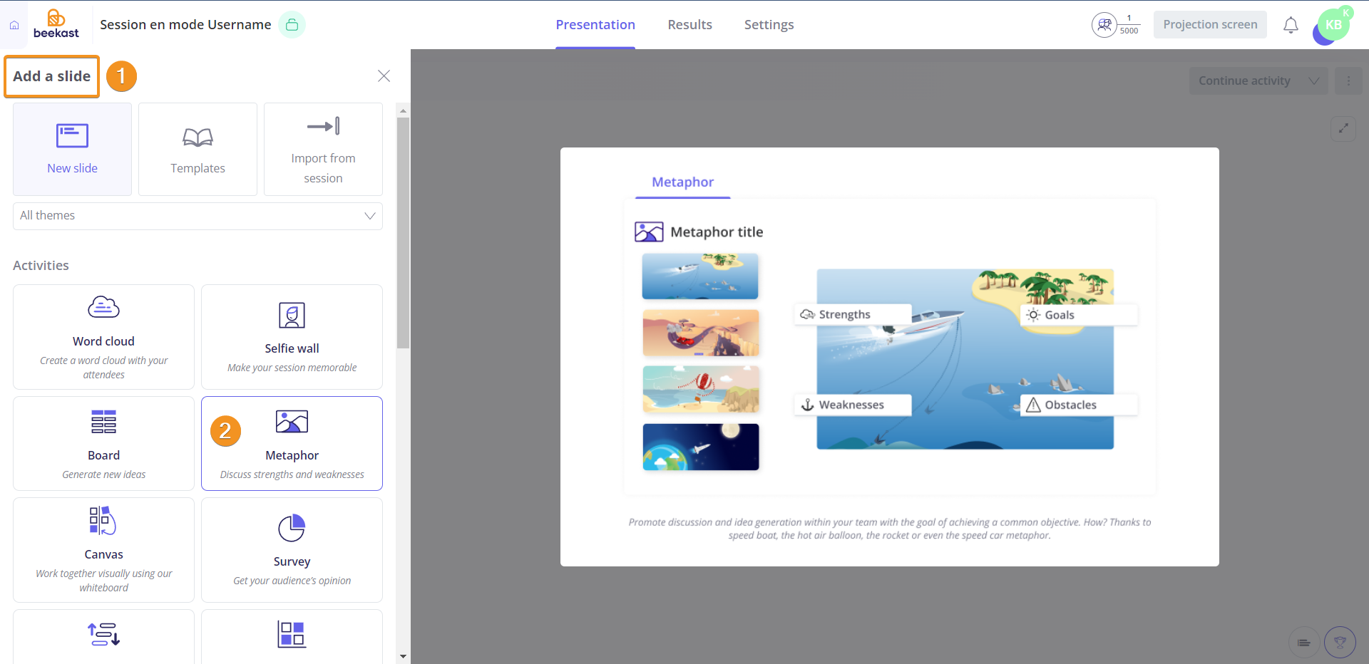 How to create a metaphor activity